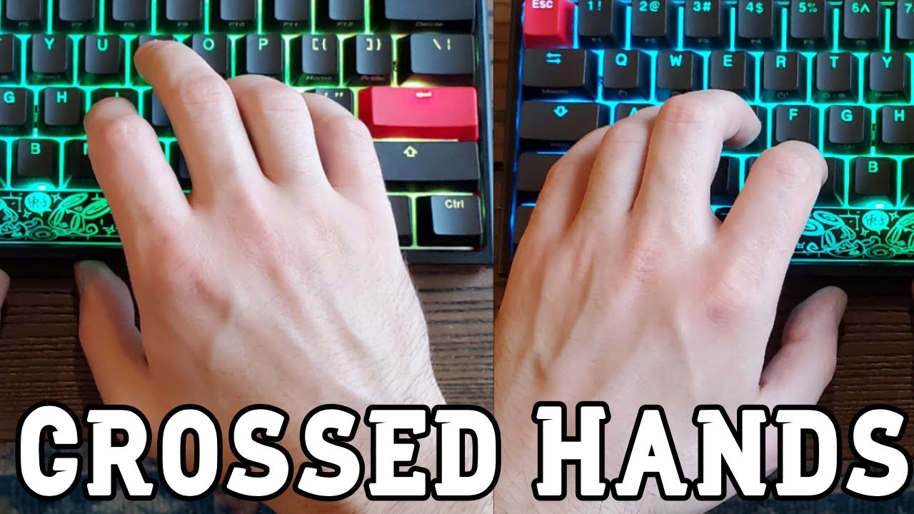 Typing 200wpm with my hands crossed on 2 different keyboards! - YouTube