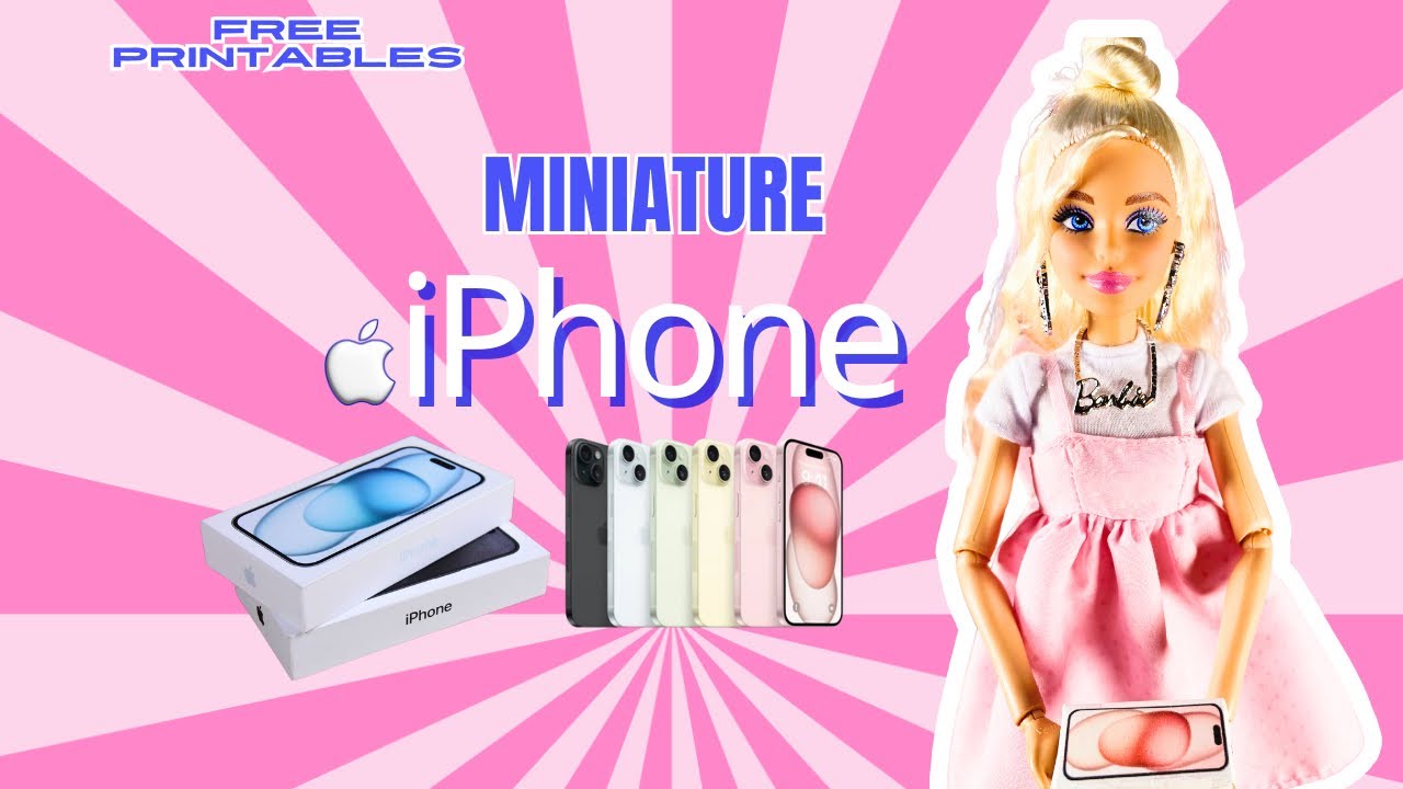 DIY Barbie iPhone 15: Easy Miniature Phone | FREE Printables - YouTube