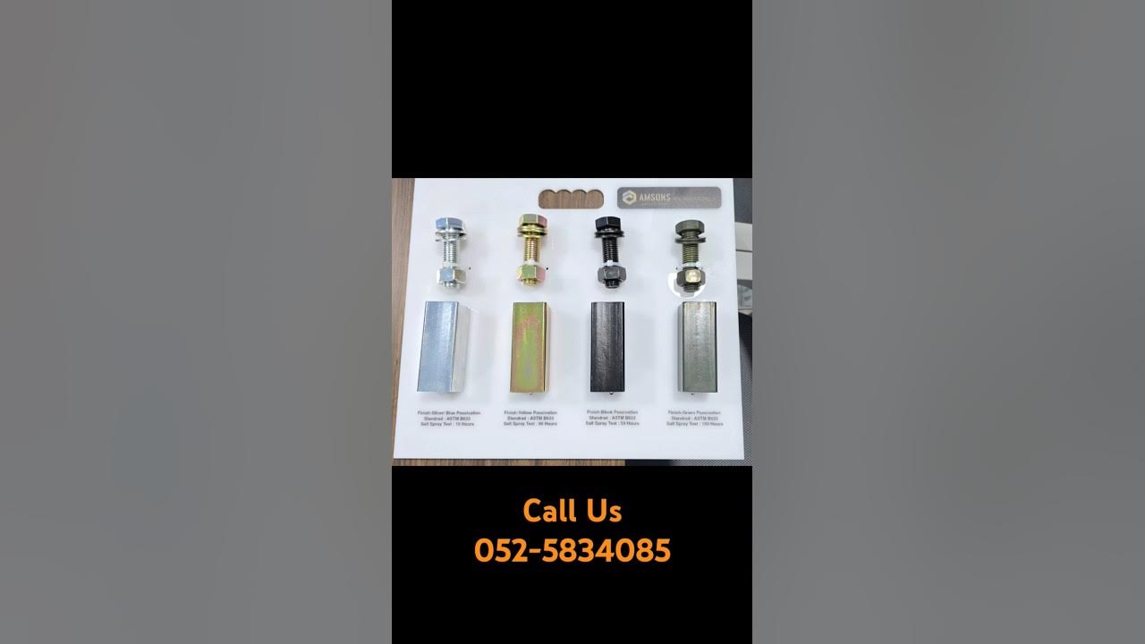 Electrogalvanizing (zinc plating). As per ASTM B633 standards. With 4 different color ...