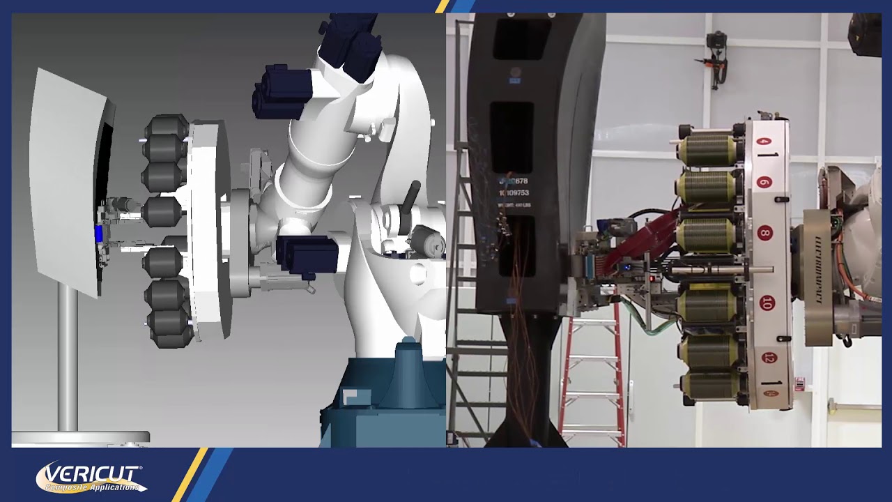 VERICUT Composite Simulation with NASA's ISAAC Robot AFP Machine - YouTube