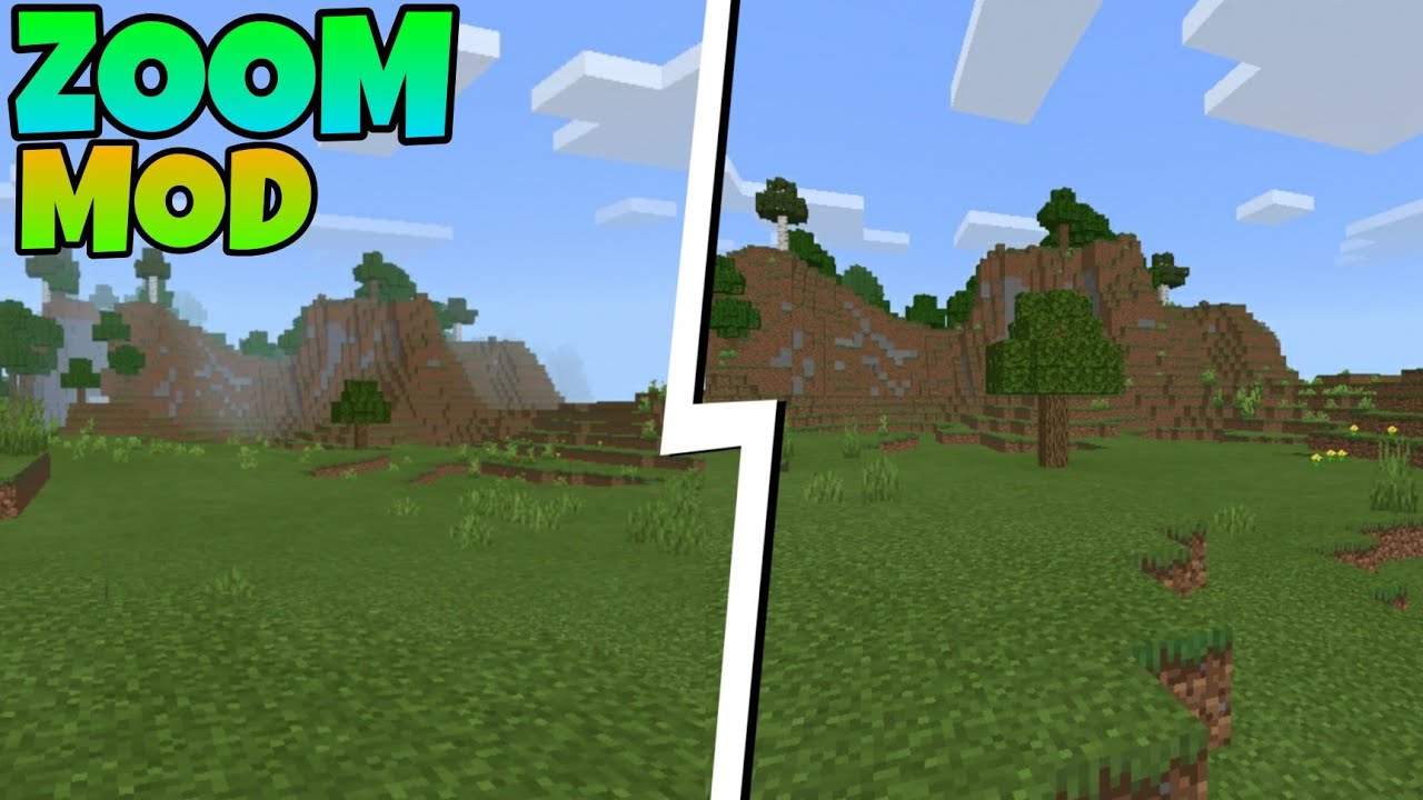 MCPE Zoom Mod! (Minecraft Bedrock) - YouTube