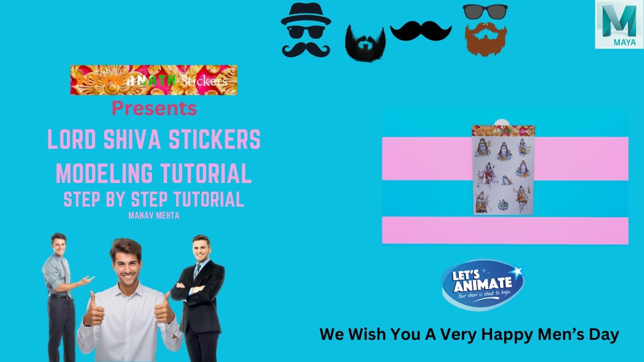 Lord Shiva Stickers Modeling Tutorial in 3D Maya | 3 Min I Lets Animate ...