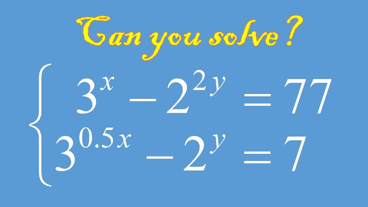 Math Olympiad Problem Nice System Exponential Equations Math
