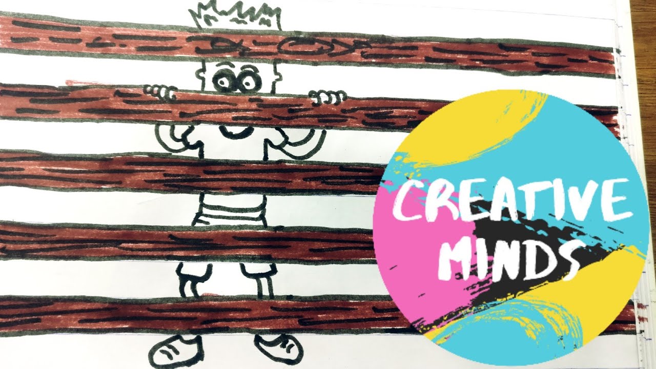 Drawing between the lines illustration | Time lapse | Very easy ...
