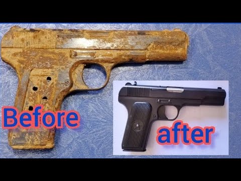 30 Bore golden colour gun Restoration Before After Gun Restoration ...