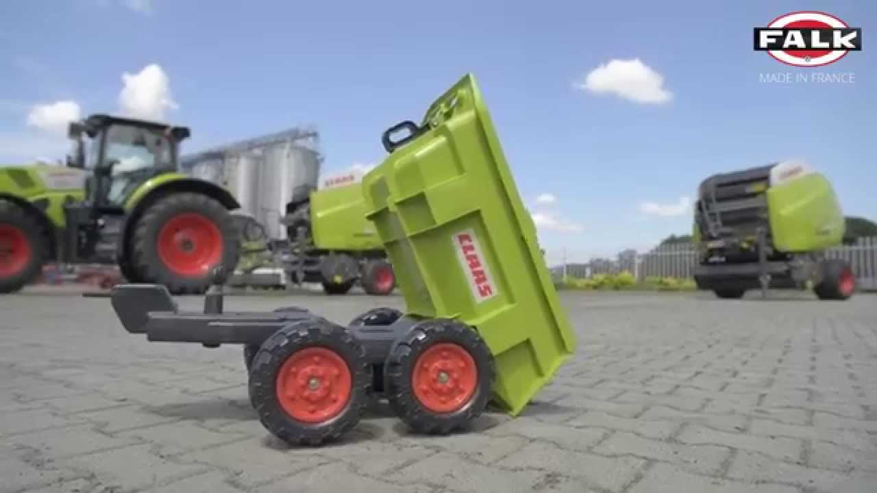 Toy pedal tractor Claas trailers by Falk Toys items 895C, 940 - YouTube