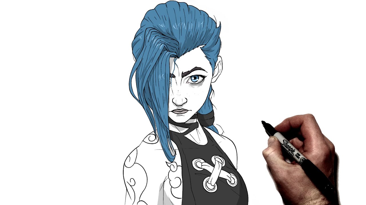 How To Draw Jinx | Step By Step | Arcane - YouTube