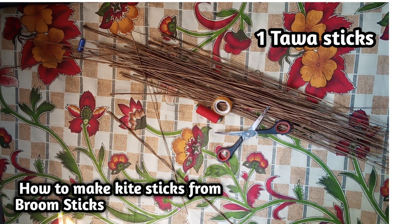How beginners can make 1 Tawa kite sticks easily from broom sticks ...