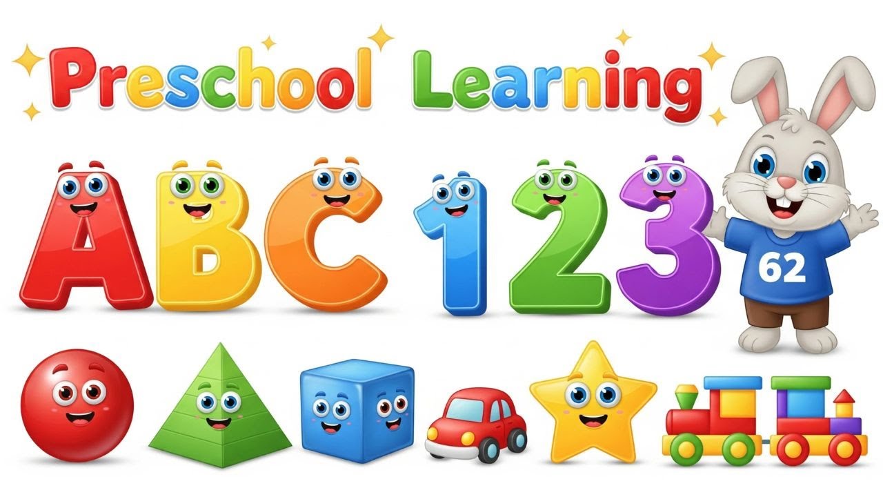 Fun Preschool Learning for 3-Year-Olds | Learn ABC Phonics Shapes ...