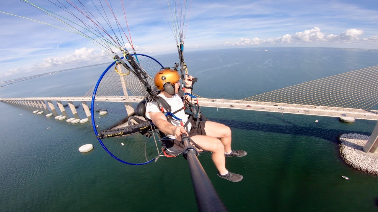 Flying Under The SkyWay Bridge On My Paramotor! - YouTube