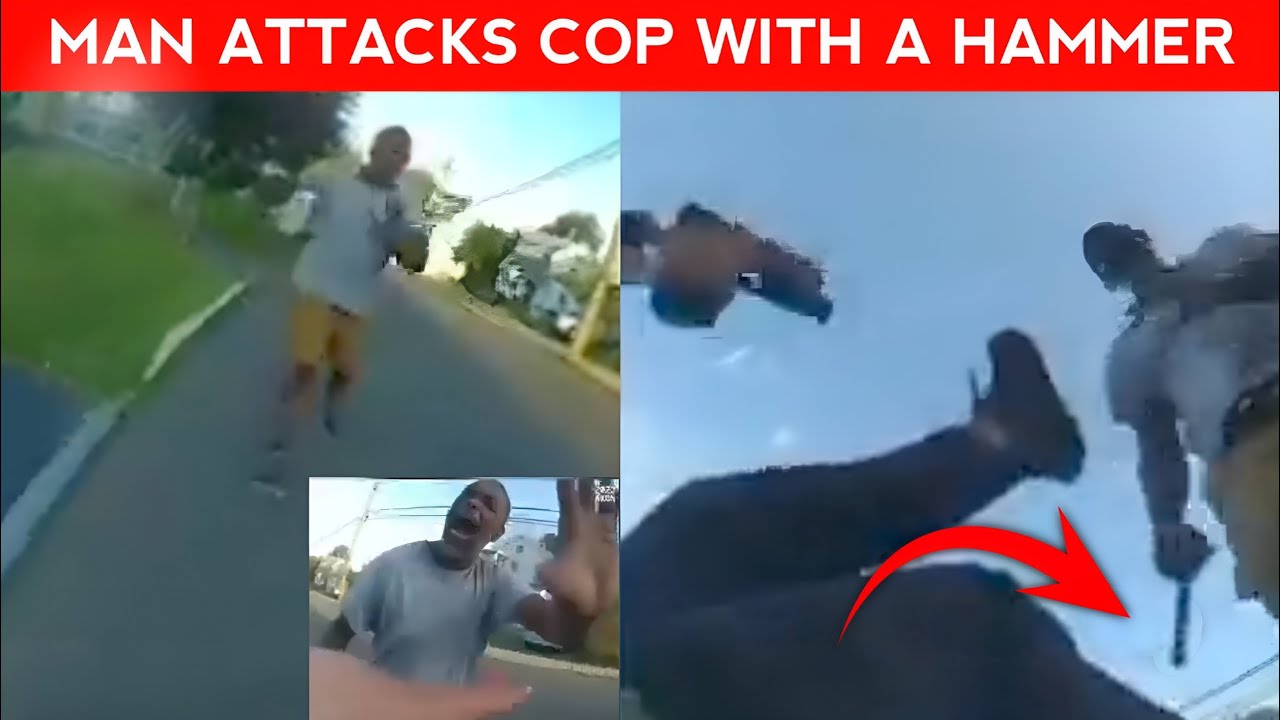 Terrifying Body Cam Footage Man Attacks on Police Officer With A Hammer ...