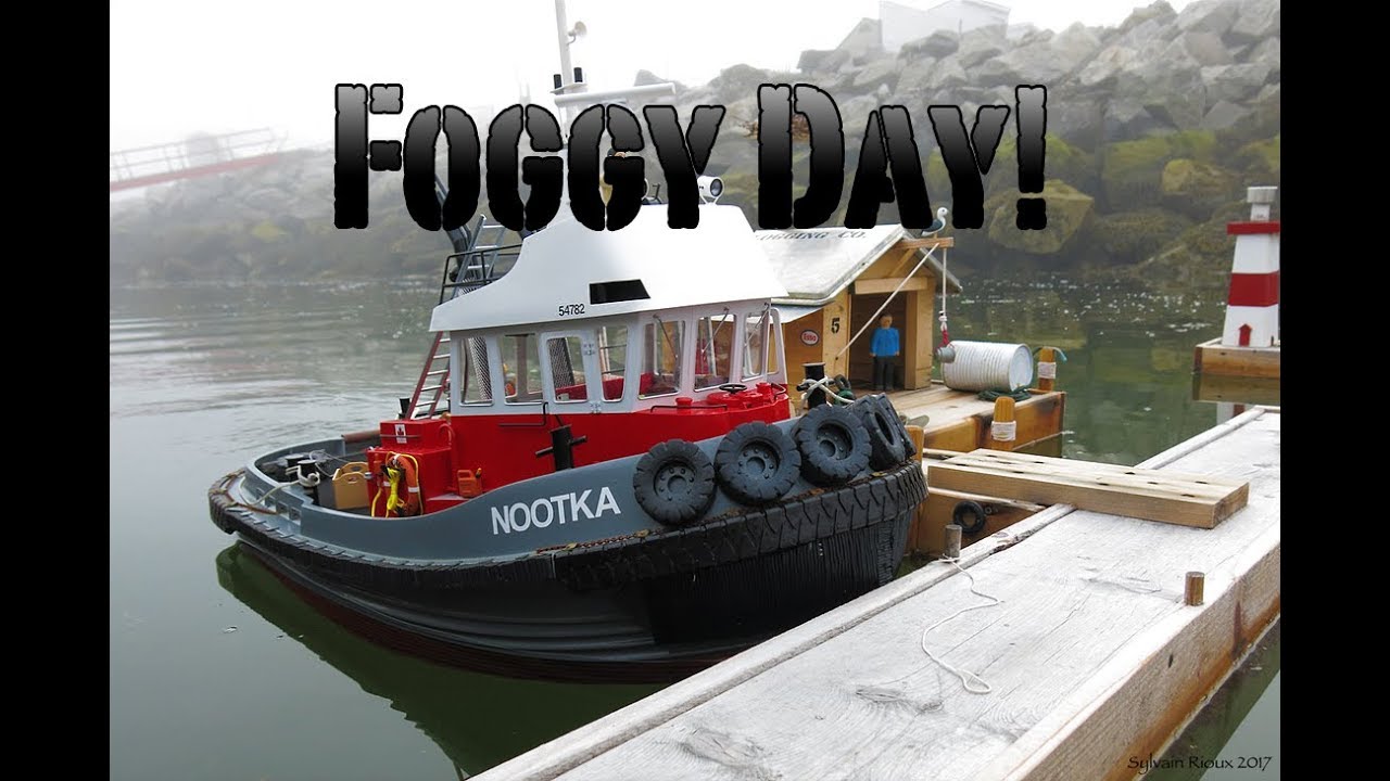 Nootka the Scale RC Logging Tugboat at "Little Harbour" on a Rainy Day ...