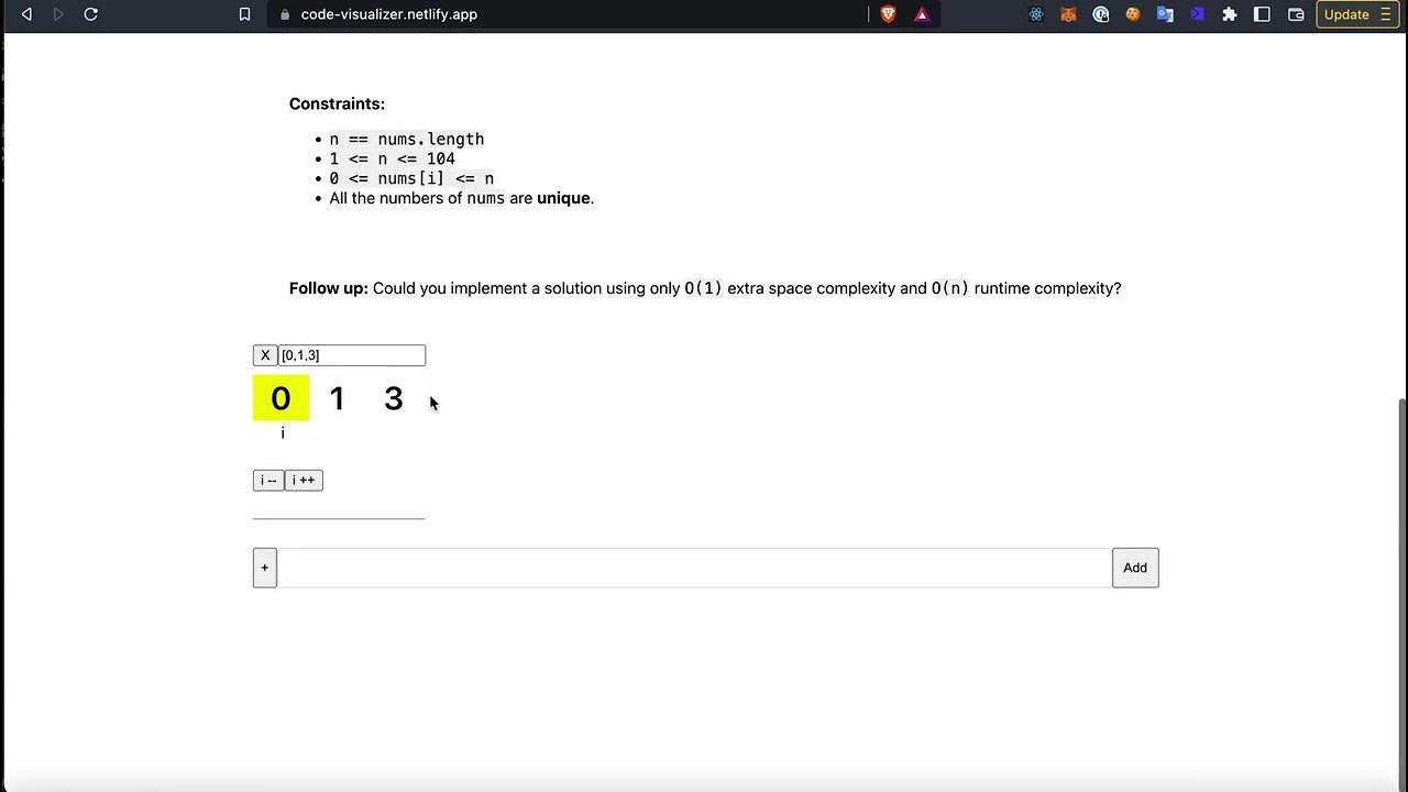 Visualize Leetcode 268 Missing Number Youtube