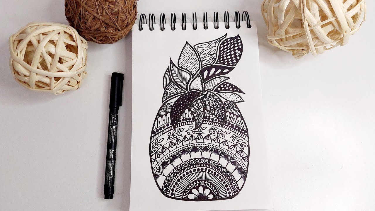 Pineapple Mandala Art For Beginners || Mandala Art| How to Draw ...