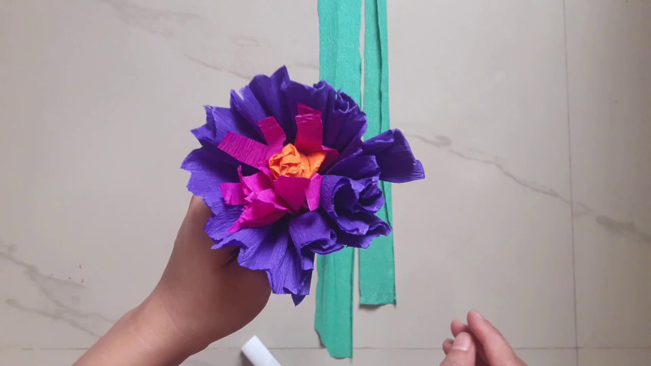 Crape paper flower part II|Quarantine idea| How to make crape paper ...