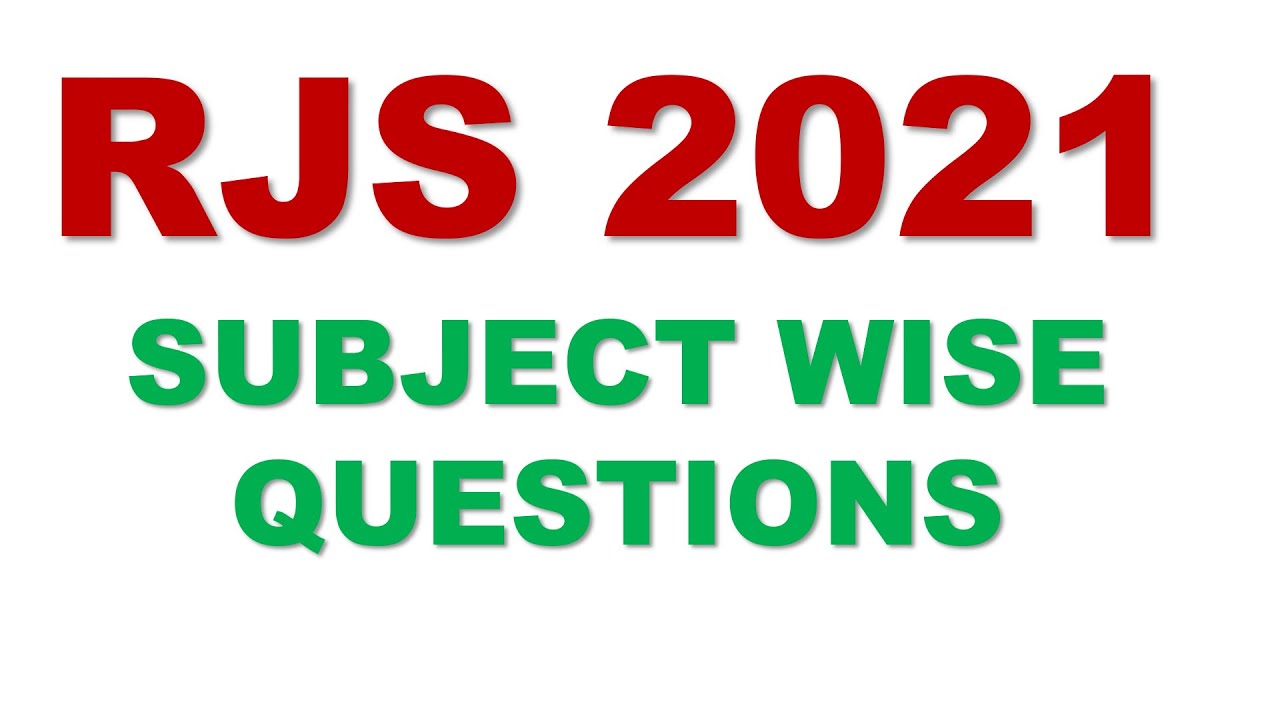 RJS Subject wise Weightage 2021 | RJS Judiciary Important Subjects 2021 ...