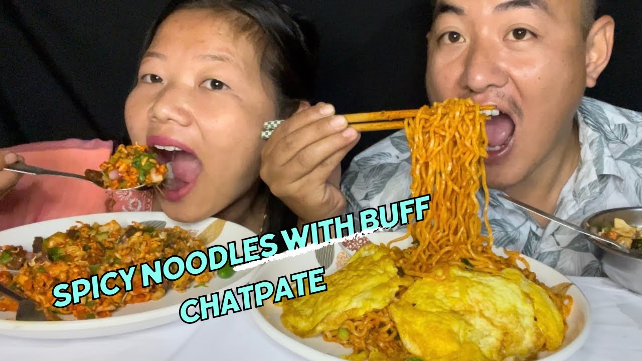 Spicy 🥵 Noodles with Egg and Gilo Buff Chatpate😍😋||Khotang Nepal - YouTube