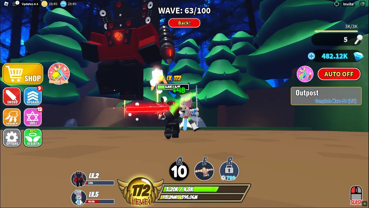 Roblox - Sword Warriors - Titan Audioman showcase with extra hero equip ...