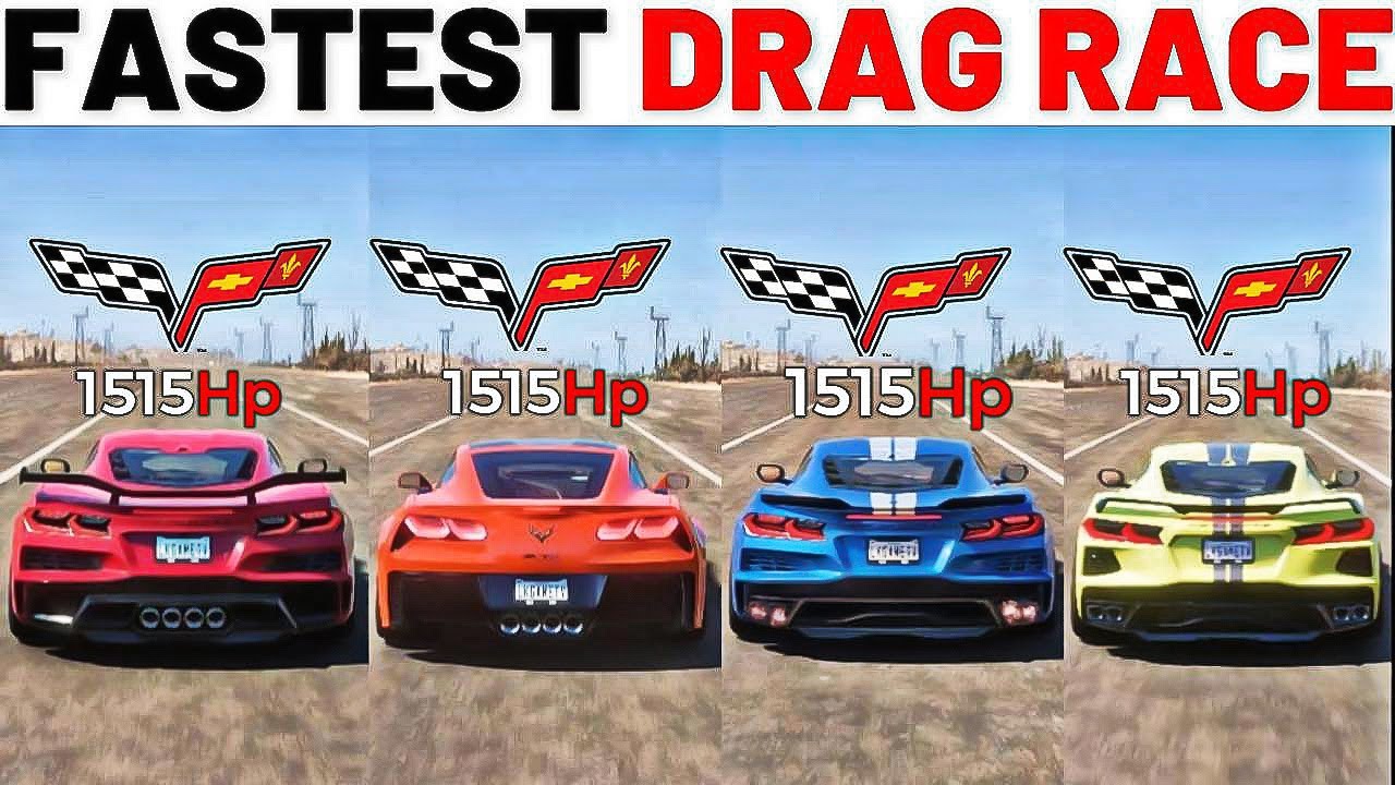 FH5 FASTEST DRAG RACE - CORVETTE 8 V CORVETTE E-RAY V CORVETTE ZR1 V ...