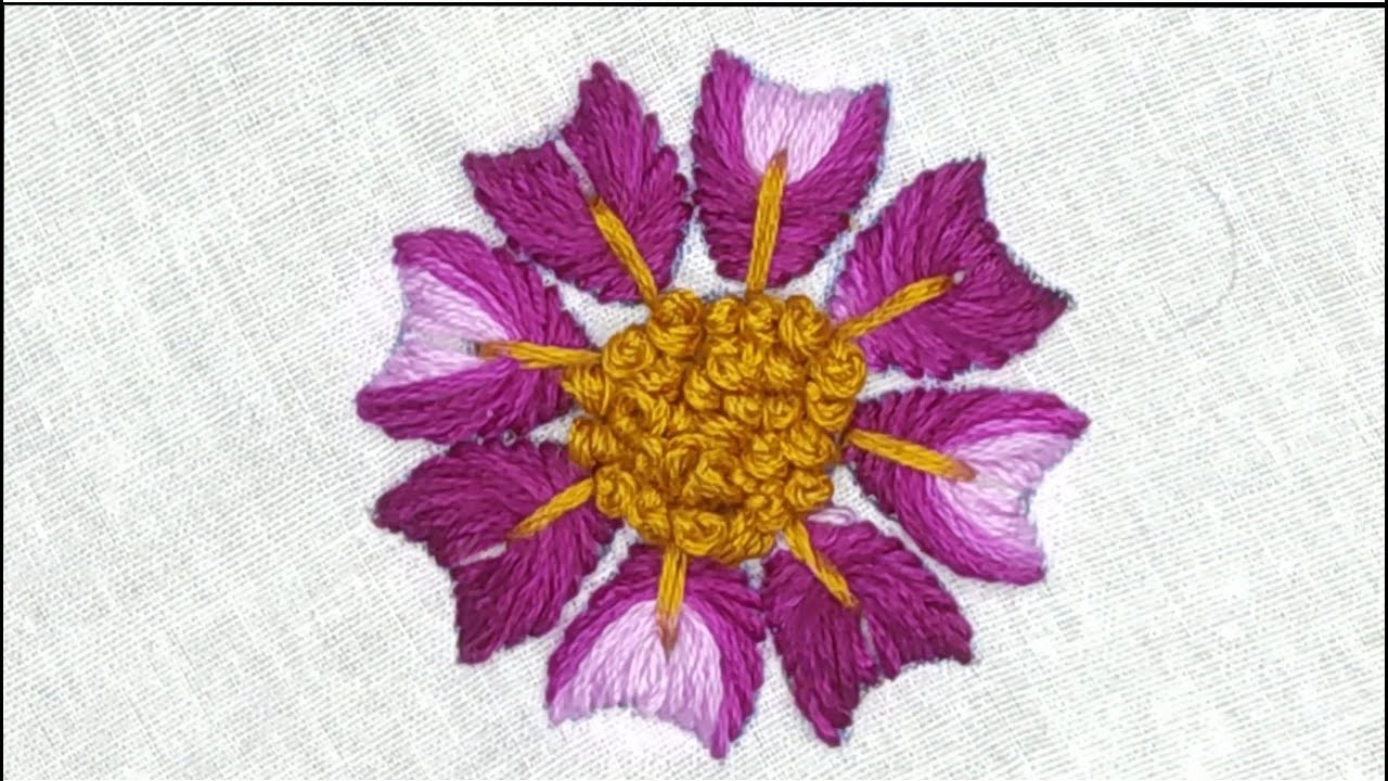 super beautiful purple flower embroidery | hand embroidery flower | # ...