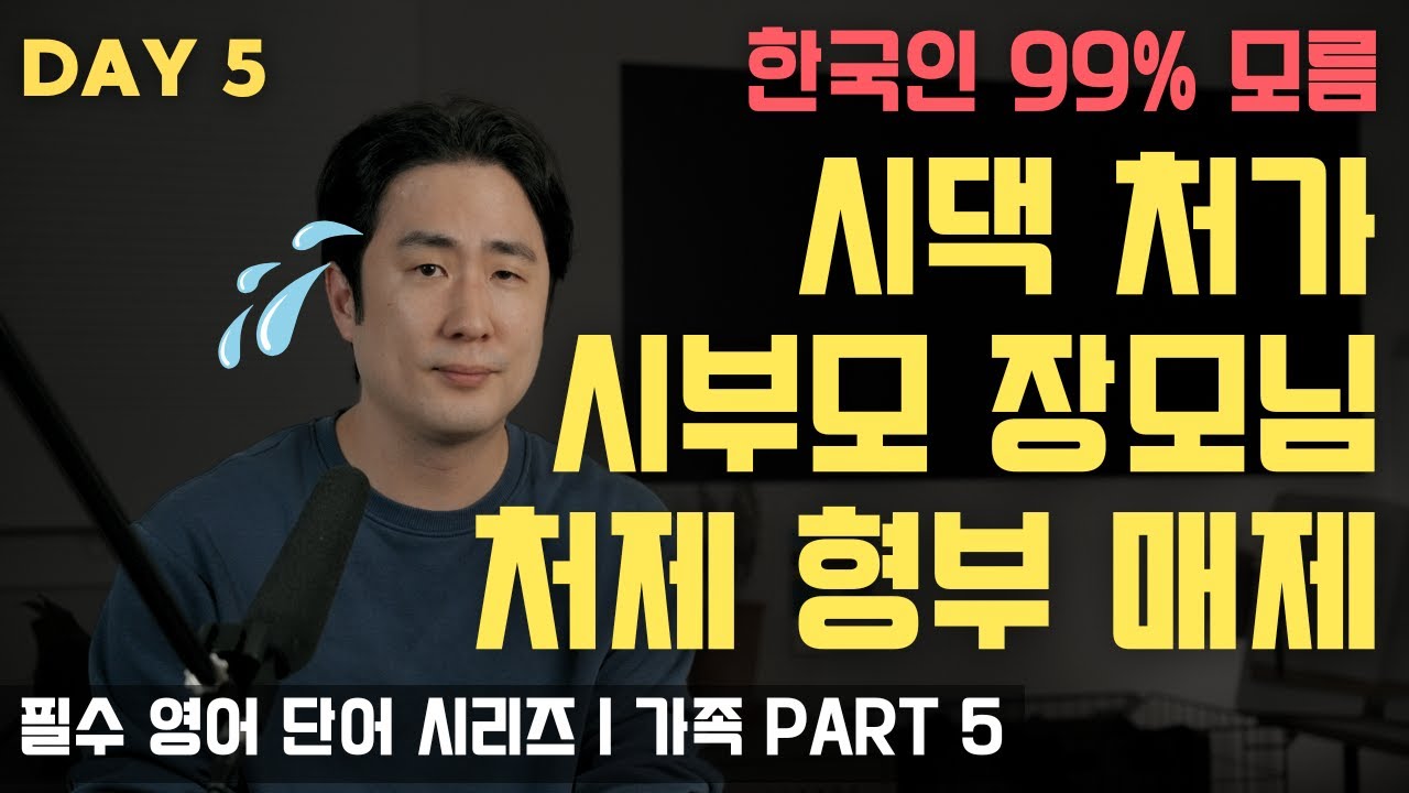 영어회화에 꼭 필요한 단어들의 뉘앙스 발음 문화 가족 호칭 생활영어 표현 Part 5 시어머니 장모님 형부 처남