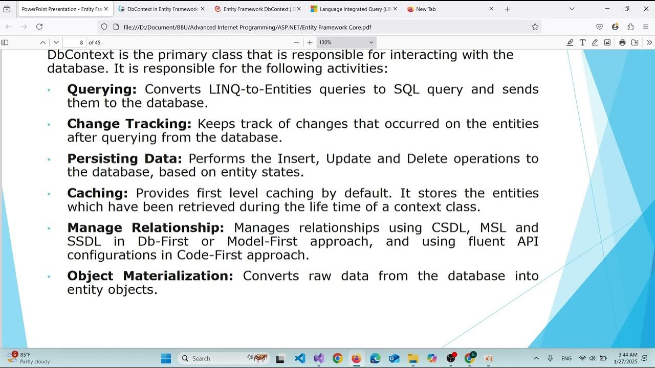 ASP.NET And SQL Server-Install entity framework and provider - YouTube