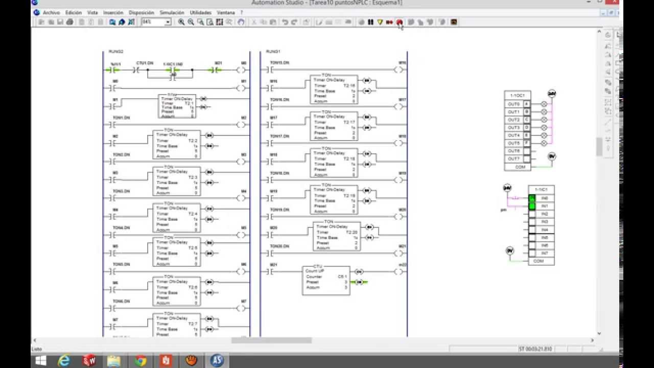 Automation Studio Secuencia: PLC LEDS - YouTube