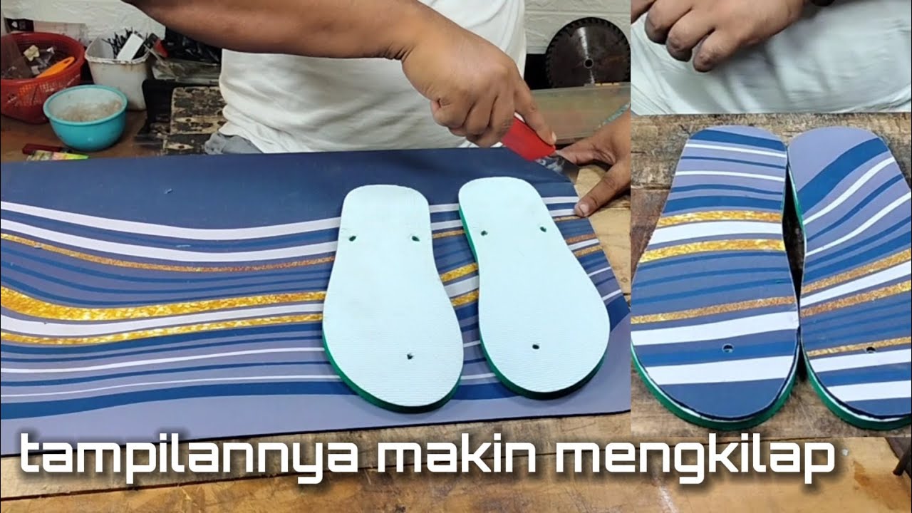 modifikasi sandal dengan keset dapur - YouTube