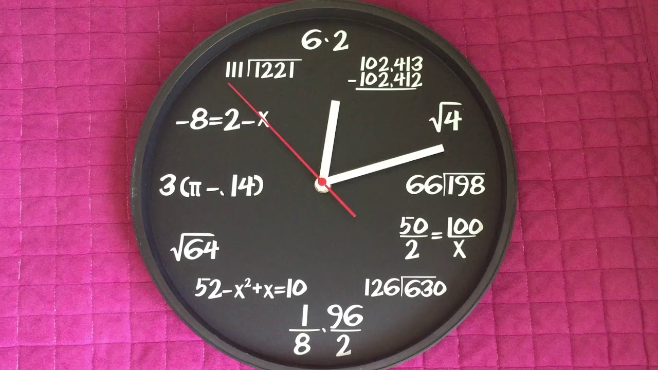 Mathematic clock 1 hour study with tick tock sound - YouTube