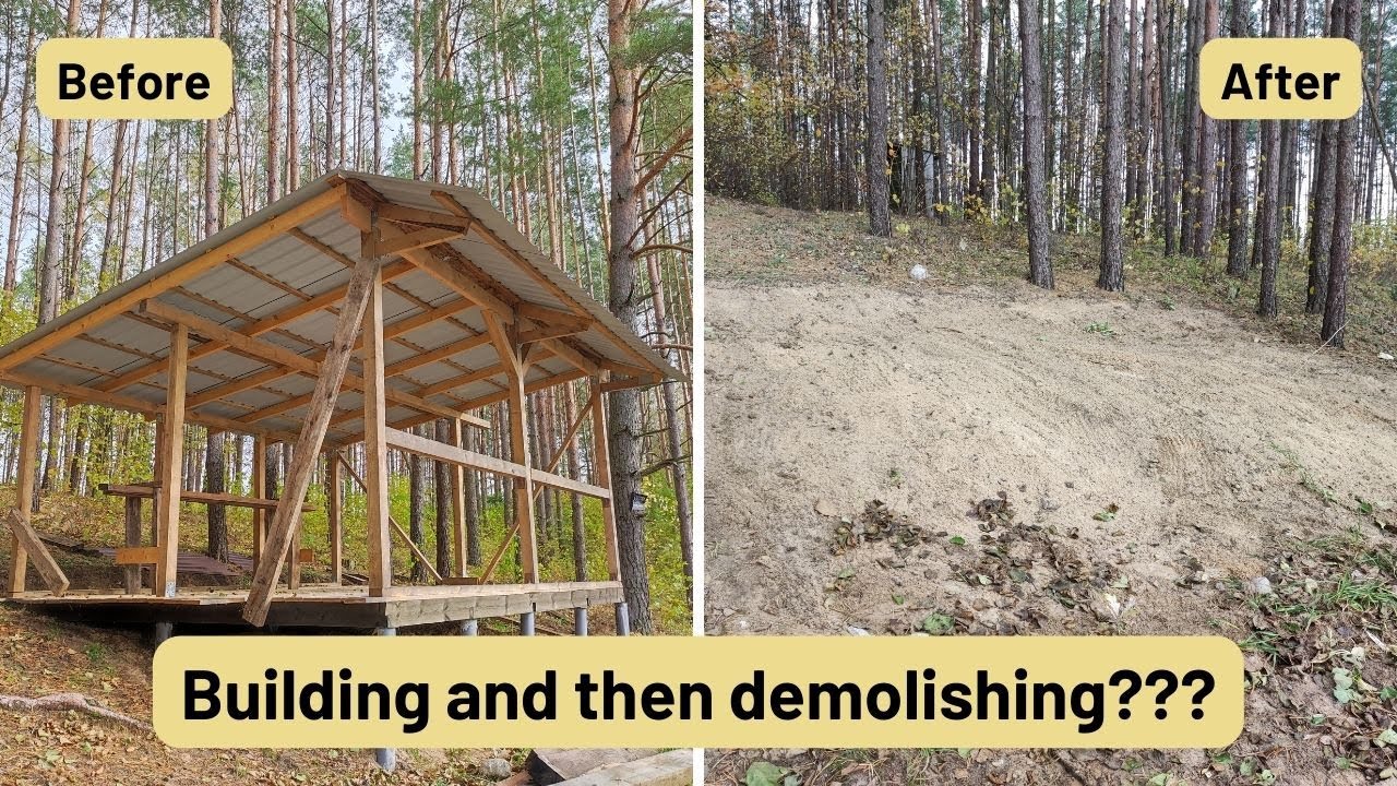 Building and demolishing pergola timelapse - YouTube