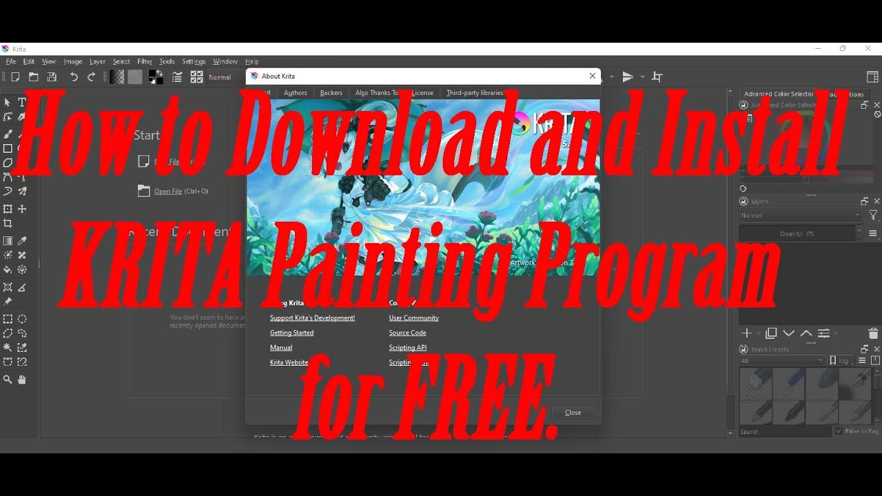 How to Download and Install KRITA Painting Program. - YouTube