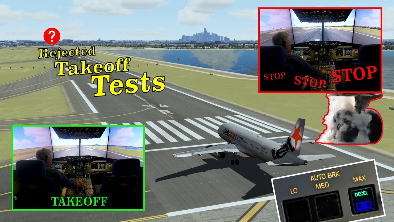 A320 Rejected Takeoff Tests | Will We Stop in Time ? | YSSY Runway 34R ...