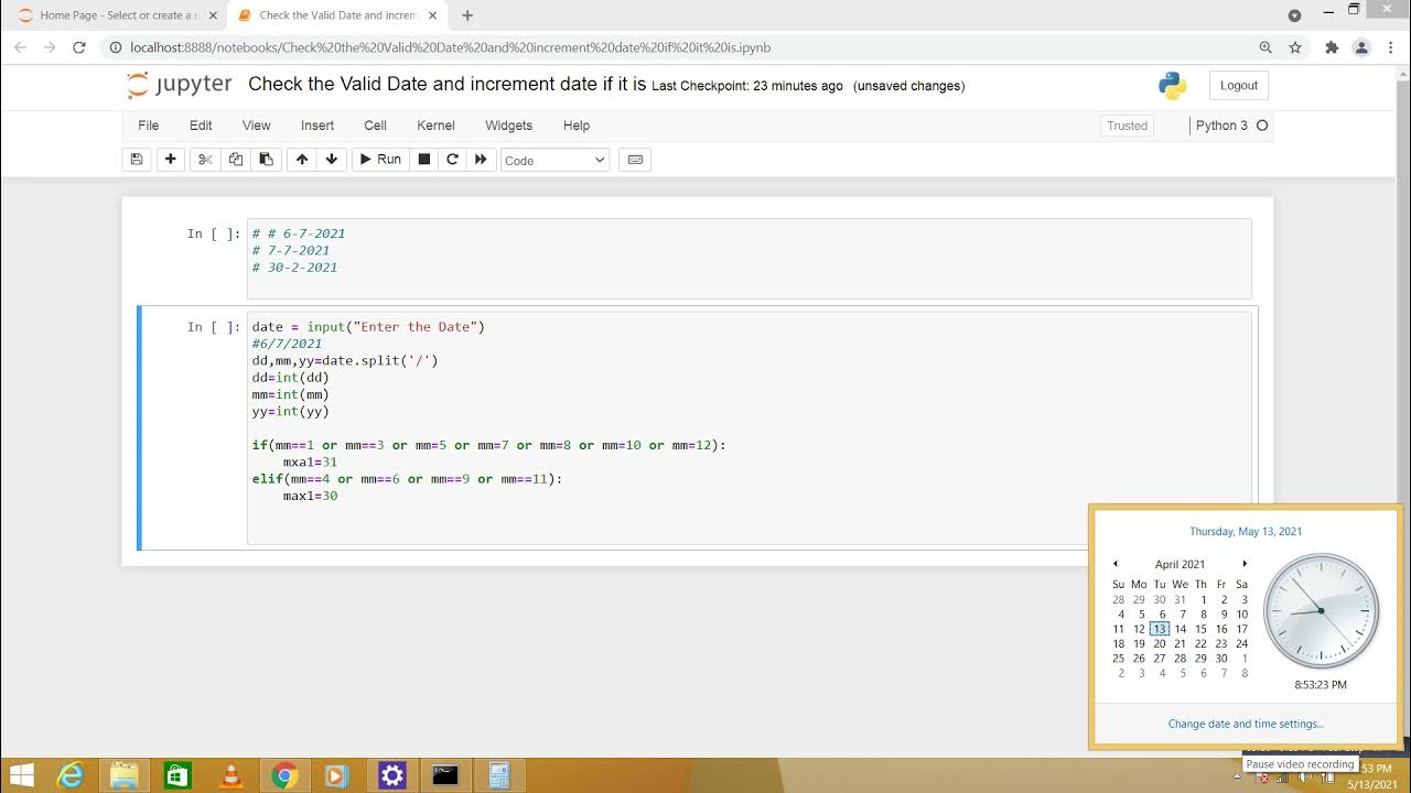 Python Program Check the Valid Date and increment date if it is - YouTube