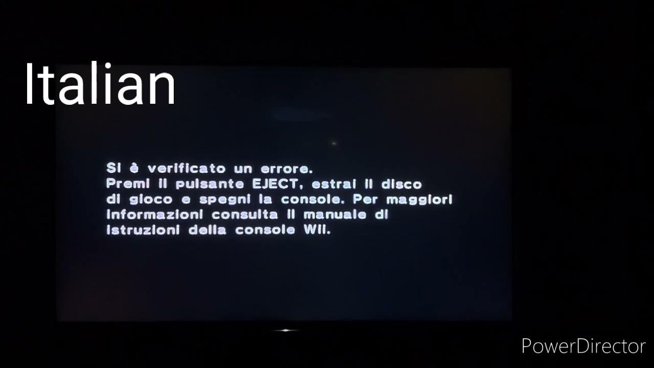 An error has occurred on Wii while playing in different languages ...