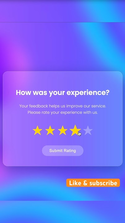 How to Create a Rating UI in HTML, CSS & JS | Web Development#shorts# ...