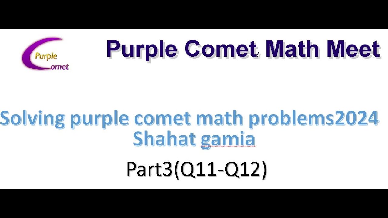 Solving Purple comet Problems (part3) from Q11 - Q3 - YouTube