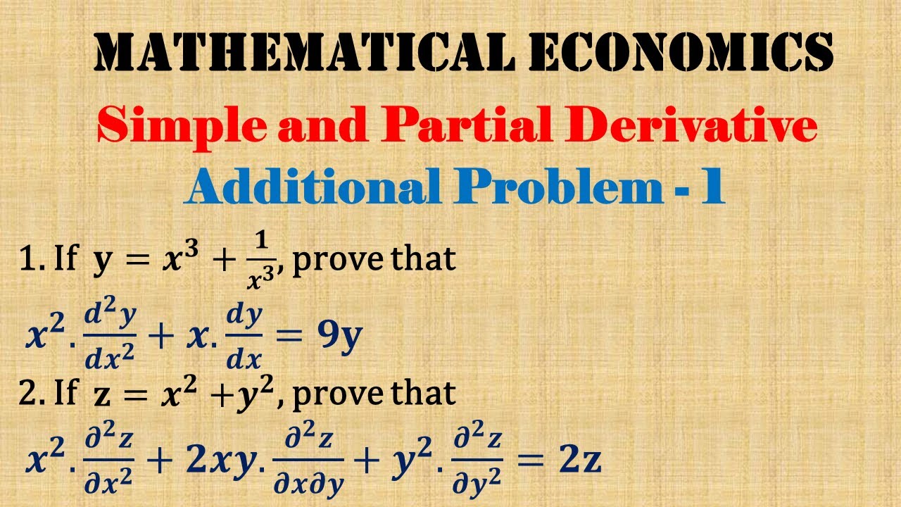 Simple and Partial Derivative | Additional Problem - 1 - YouTube