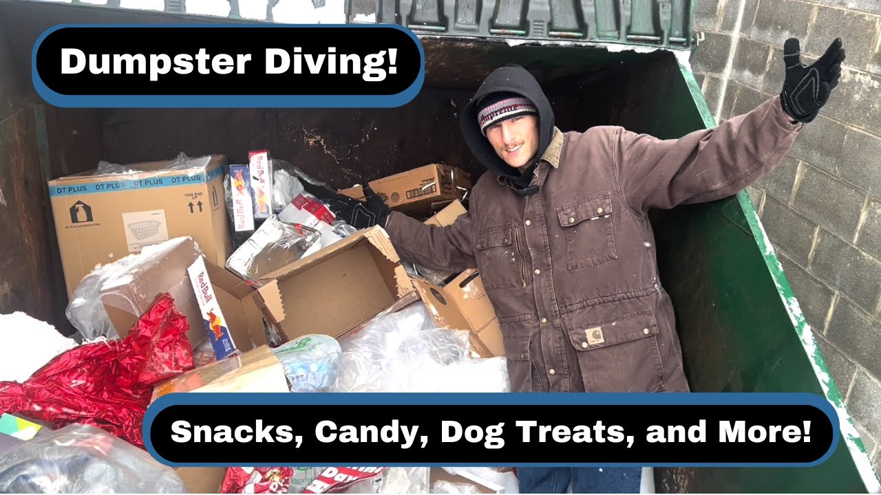 Dumpster Diving! We Found Snacks, Candy, Dog Treats, and More! - YouTube