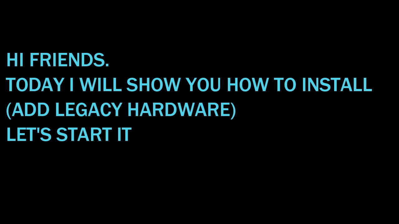 ADD LEGACY HARDWARE - YouTube