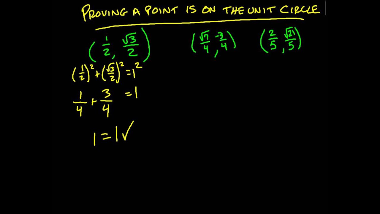proving a point is on unit circle - YouTube