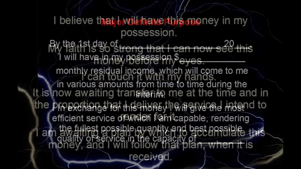 Major Definite Purpose,Napoleon Hill, Think and Grow Rich - YouTube