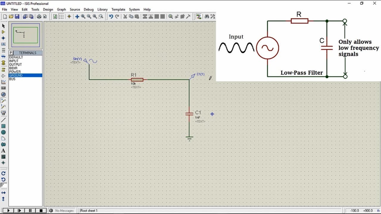 Proteus Dersleri 23(İSİS,ARES) Passive Filter(Pasif Fitreler)||Low Pass ...