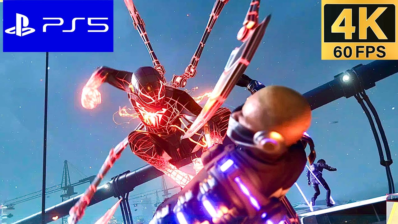 Spiderman Miles Morales Bridge Fight Scene Ultra Realistic Graphics ...