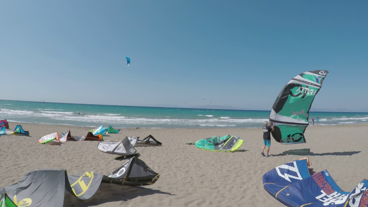 Kitesurfen Rhodos - Meltemi Kite Club - Fanes Beach - YouTube