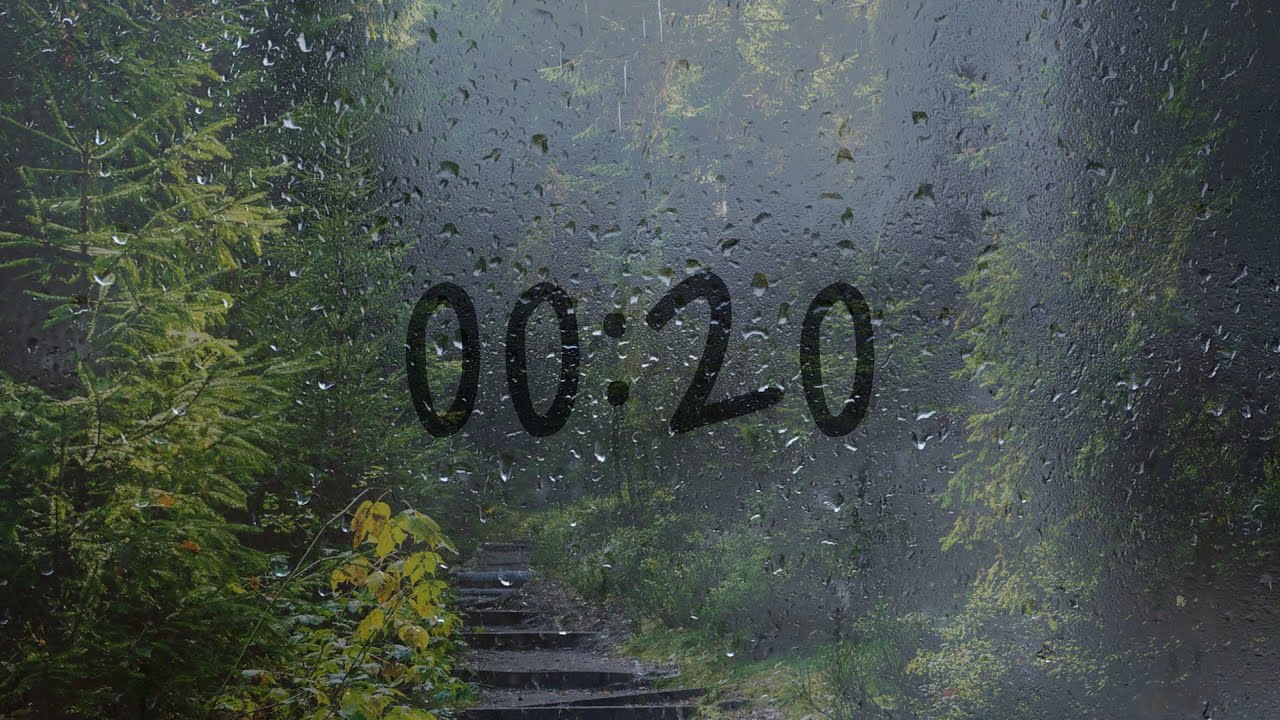 20 Second timer with rain sounds - YouTube