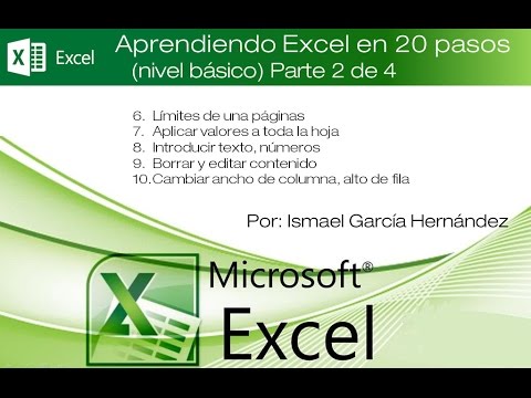Aprendiendo Excel en 20 pasos (Nivel básico) parte 2 de 4. - YouTube