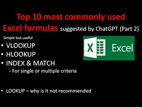 Top 10 most commonly used Excel formulas suggested by ChatGPT (Part 2) - YouTube