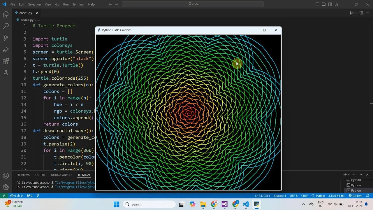 Customizing Colors and Amazing graphics in Python Turtle - YouTube