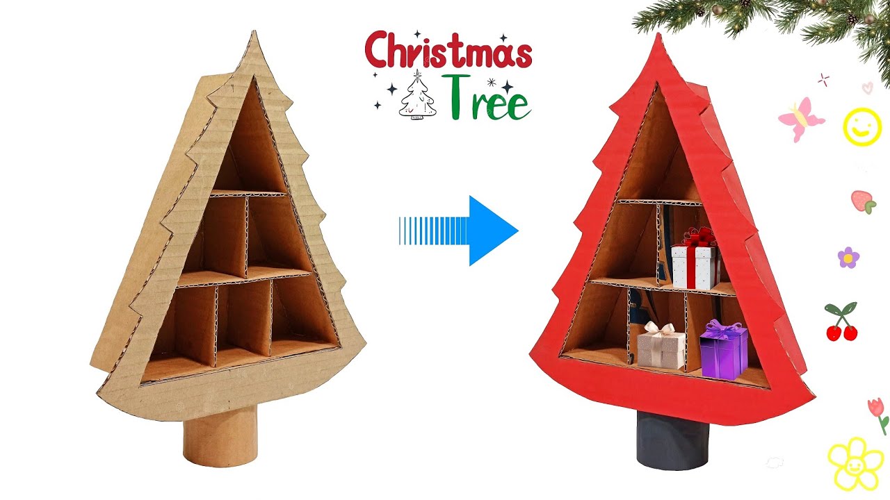 How To Make Christmas Tree With Cardboard, Cardboard Christmas Tree ...