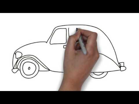 learn to draw a beatle bug car in 60 seconds - YouTube